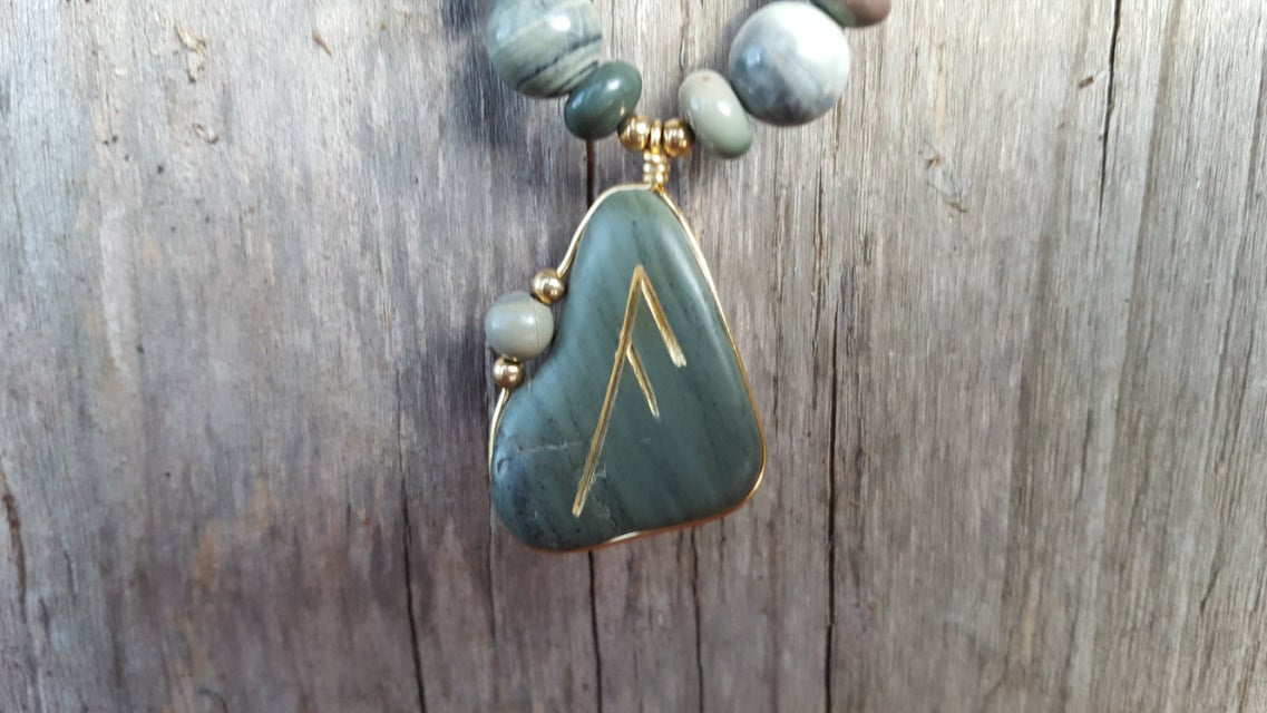 Kano - Ansuz Rune Necklace | Touchstone Runes by Barbara Johns